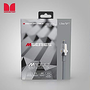 Monster M-Series 1000 Fiber Optical Digital Audio Cable Toslink Cable for Sound Bar, TV - 1.5 Meters (4.9 Ft)