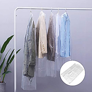 Garment Bags：Cabilock 50 pcs 60 x 100cm Clear Garment Bag Clothing Cover Hanging Clothes Suit Dress Jacket Cover Dry Cleaning Bags for Clothes, Home Storage, Travel