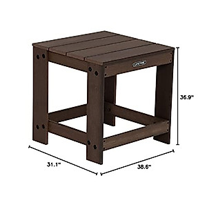 Lifetime 60293 Adirondack Chair and Table Set, Rustic Brown