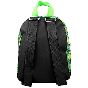 Teenage Mutant Ninja Turtles Mini Backpack - 10” Canvas Backpack with Front Pocket and Bottle | TMNT School Supplies Bundle