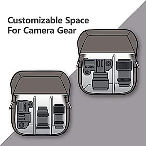 BAGSMART Camera Bag, SLR DSLR Canvas Camera Case, Vintage Padded Camera Shoulder Bag with Rain Cover for Women and Men, gray