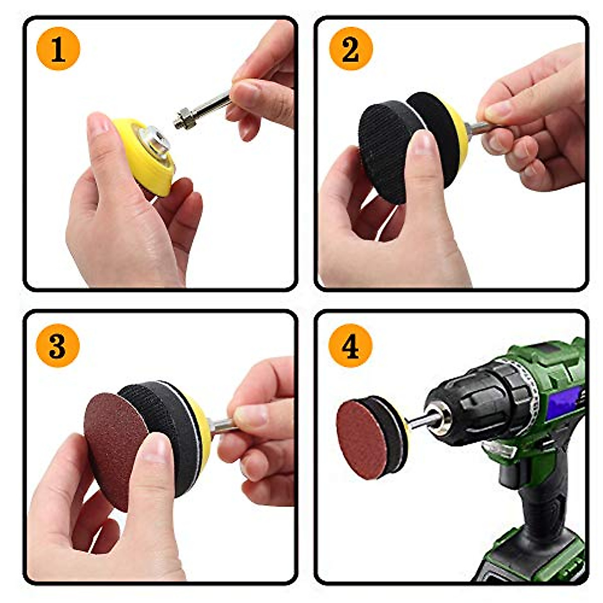 SPEEDWOX 2 Inch Hook and Loop Soft Sponge Cushion Buffer Pad 5 Pack Soft Foam Buffering Pad Sanding Sponge Hook and Loop Sponge Polishing Pad for Sanding Pad