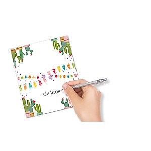 Table Place Card, Mexican Fiesta Themed Tent Style Cards, Pack of 25 Half-Fold Reception Place Card, Fiesta Cactus Food Labels, Fiesta Confetti Decor, Perfect for Baby Shower, Birthday Party C27