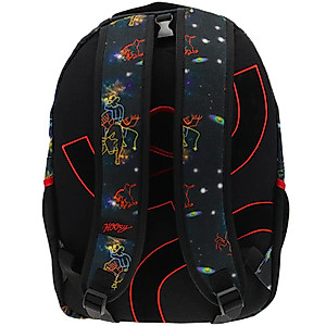 HOOEY Recess 25 Liter School Hiking Backpack Rain Cover Hat Strap Laptop Sleeve Hydro Pockets (Black/Red)