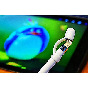 [5-Pack] PencilCozy for Apple iPencil Cap, Protective Pen Cover, Tether, Prevent Damage, Works with Apple iPad Pro Pencil (Blue, Red, Yellow, White, Clear)