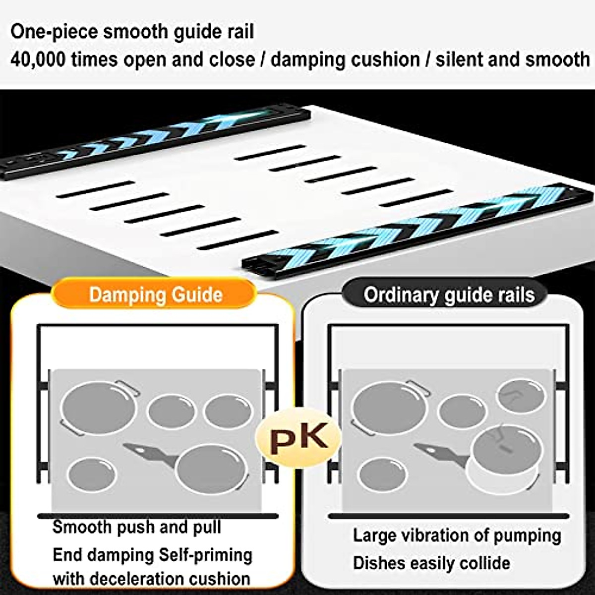 MADELL Sinks Under Sink Organizers,Kitchen Cabinet Organization,2 Tier Under Sink Slide Out Storage Shelf Slide Out Drawer Storage Shelves for Kitchen Living Room/Black