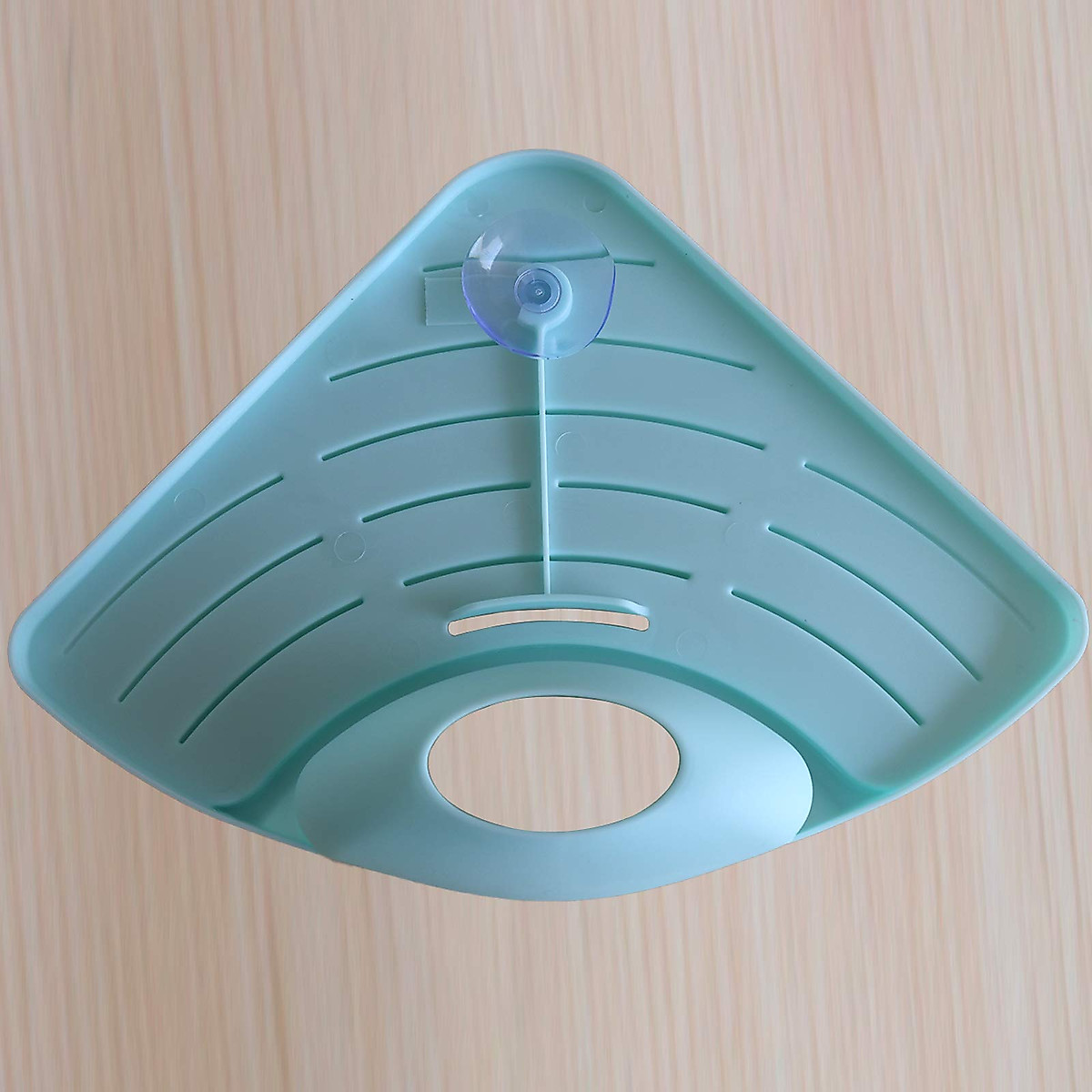 Baihuigo Sink Caddy Corner Holder:Corner kitchen Sink Caddy Organizer Sponge Dish Brush Holder Great for Sponges, Soap, Scrubbers, Cleaning Brush sink organizer. (Blue)