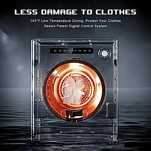 Iorbur DTD10-WHITE 11LBS Capacity Compact, 110V 970W Portable Clothes Small Spaces RVs and Apartments Quiet, Sturdy and Easy to Use, Supplemental Dryer for Laundry Machines Drying, Grey