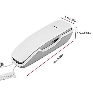 Expandable Corded Telephone, Trimline Corded Phone with Last Number Redial, Pause and Mute Function, Noise Cancelling Telephone for Home School Office Kitchen(Grey&White)