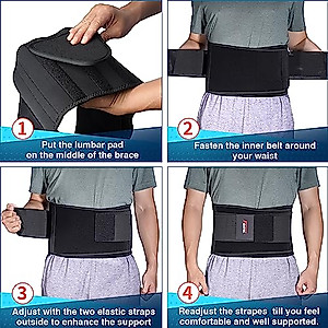 FEATOL Back Brace for Lower Back Pain, Back Support Belt for Women & Men, Breathable Lower Back Brace with Lumbar Pad, Lower Back Pain Relief for Herniated Disc, Sciatica, Large Size/ X Large Size (Waist :30''-38.6'')