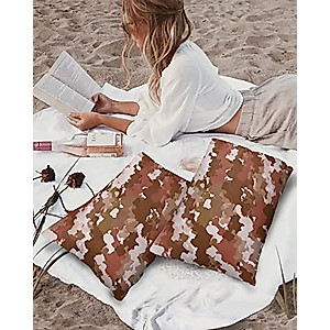 Funnywall88 Waterproof Throw Pillow Covers Set of 2 Camouflage Netting Camo Couch Pillow Cases Outdoor Sofa Cushion Cover Home Decor for Bed Living Room, 20" x 12"