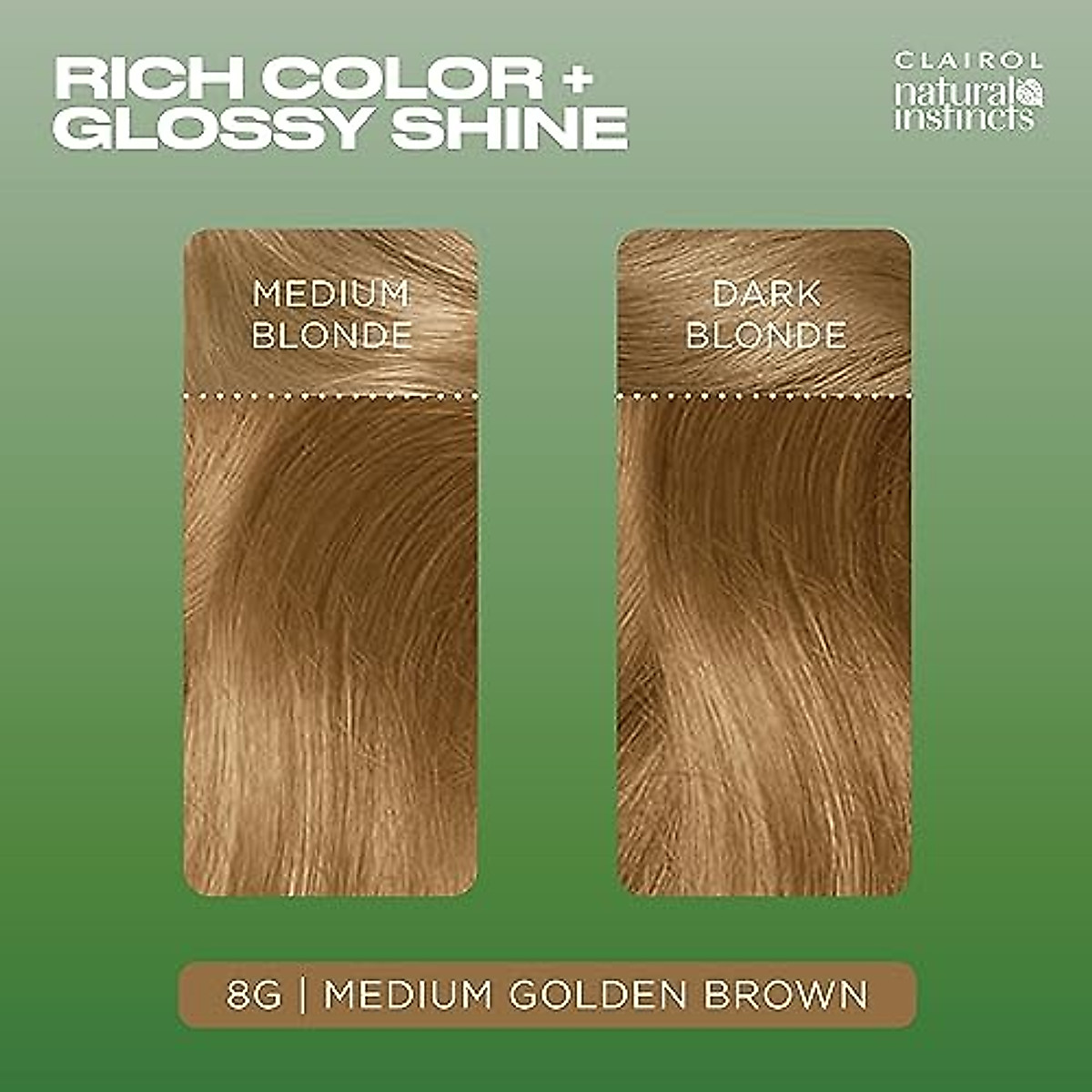 Clairol Natural Instincts Demi-Permanent Hair Dye, 8G Medium Golden Blonde Hair Color, Pack of 1