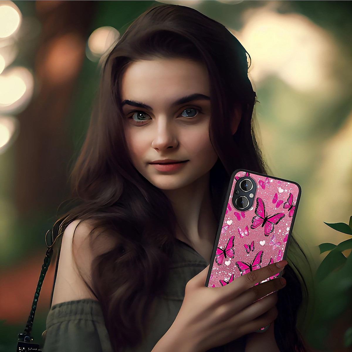 RYUITHDJP for Oneplus Nord N20 5g Phone Case 6.43" Butterflies Girl Design, Phone Case for Oneplus Nord N20 Case TPU Stylish Protective Cover