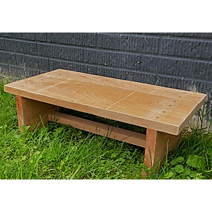 Authentic Amish Classic Amish Reclaimed Wood Step Sitting Stool Footstool Deck Patio Door Platform, Indoor Outdoor. Natural, Rustic, Heavy Duty, Versatile. Handmade in USA. 24 x 11 x 8”.