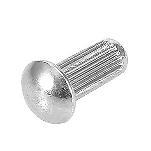 50Pcs M5 Stainless Steel, Bore Sight Round Head Knurled Shank Solid Rivets Assortment Set (M5*12)