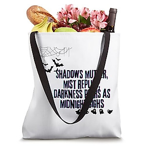 Darkness purrs as midnight sighs Tote Bag