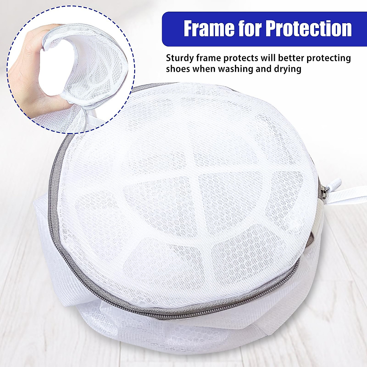 KBXTXM Shoes Washing Bags,Sneaker Bag for Washing Machine,Shoe Bag for Washing Machine,Anti-Open Zipper,Large Size, Size Up 13 Yards Shoes Bags(2Pack)