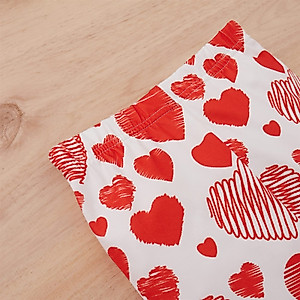 GRNSHTS Valentine's Day Baby Girl Outfits Toddler Kids Long Sleeve Top Dress+Heart Print Flared Pants+Scarf 3PCS Clothes Set(Red-D,18-24M)
