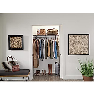 Rubbermaid 48" Premium Wood Shelving Kit with Hanging Rod, Mahogany, Laundry, Closet, Home, Organization, Shelving