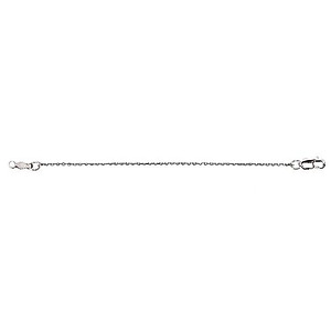 14k White Gold 1.00mm Diamond-Cut Solid Cable Chain Necklace Extender Safety Chain 6 Inches
