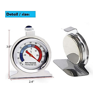 Refrigerator Freezer Large Dial Thermometer Aulufft 6 Pack Classic Series Fridge Freezer Alarm Thermometer Internal Temperature Gauge for Kitchen Refrigerator