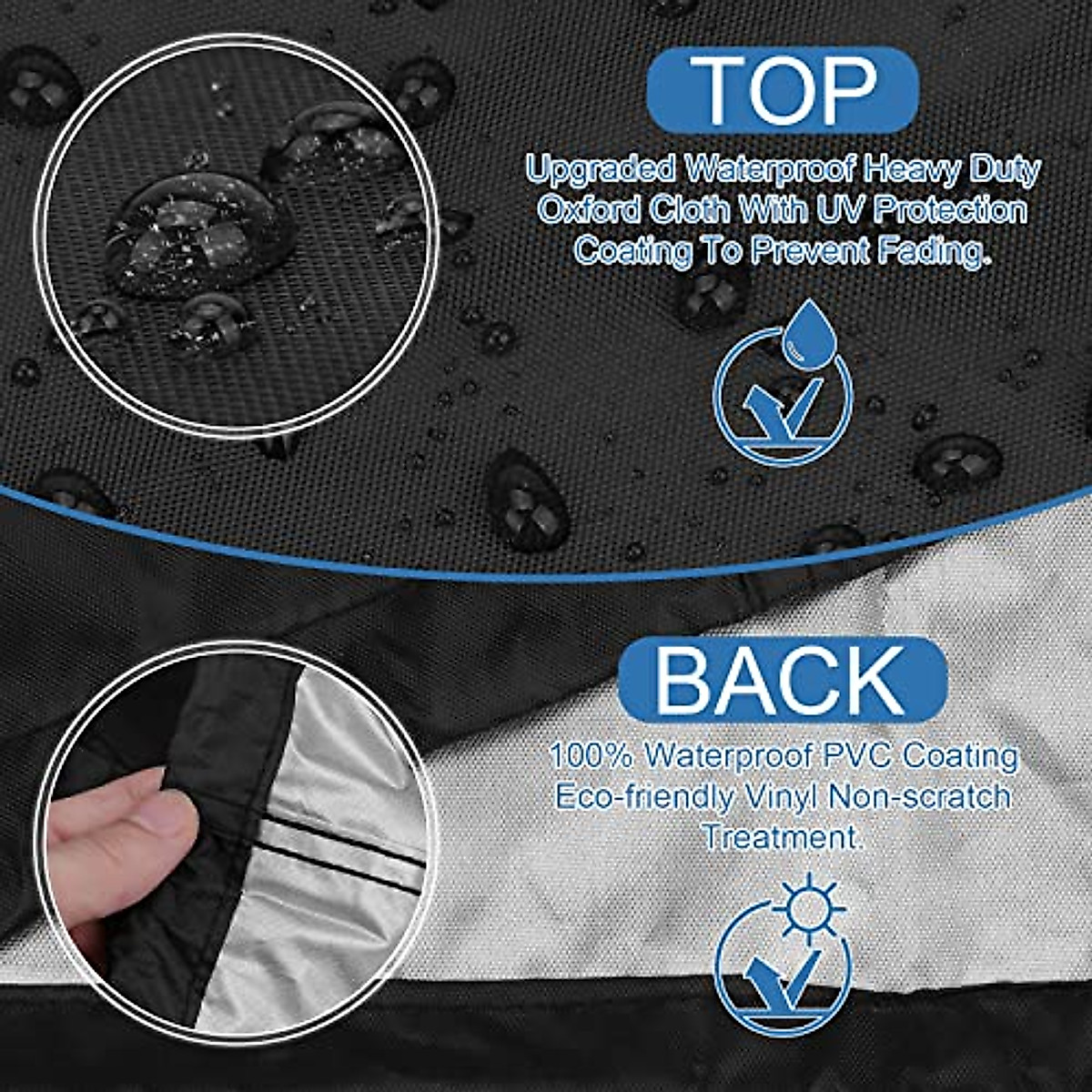 HCFGS Patio Chair Covers Waterproof, 210D Patio Furniture Covers Waterproof for Chairs, Heavy Duty Outdoor Lawn Patio Furniture Covers (27" W x 48.5" D x 33" H）