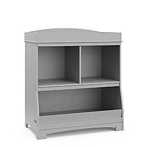 Graco Benton Changing Table with Storage (Pebble Gray) – GREENGUARD Gold Certified, Designed to Fit Standard-Size Baby Changing Pad, Storage for Nursery and Kids Bedroom, Changing Table Organizer