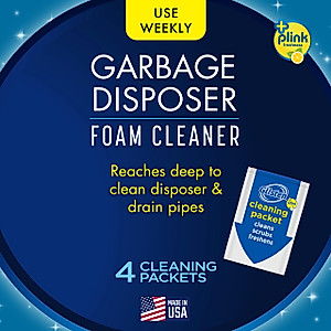Glisten Garbage Disposer Cleaner, Odor Eliminator with Foaming Action, Removes Build-up and Deep Cleans, Lemon Scent, 4 Uses