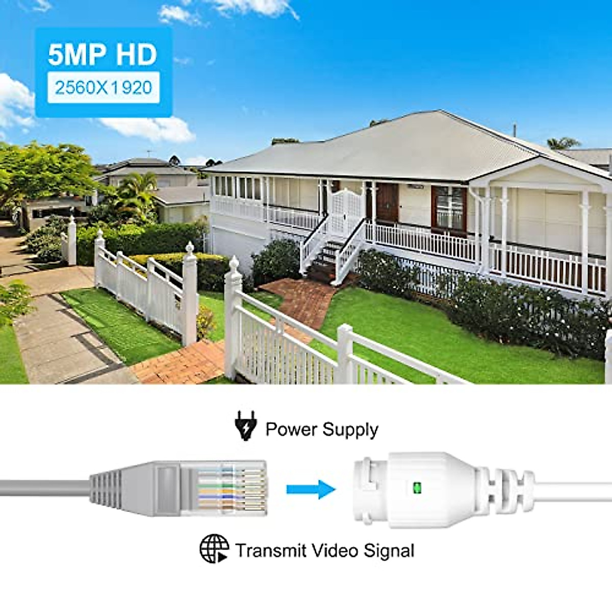 Jennov POE Security Camera 5MP(2592x1944) HD IP PTZ Security Camera CCTV Home Video & Audio Surveillance Outdoor Pan Tilt & 5X Zoom Night Vision Motion Detection Free Phone App Remote View