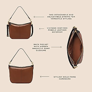 Fossil Women's Jolie Leather Hobo Purse Handbag, Brown (Model: ZB1434200)