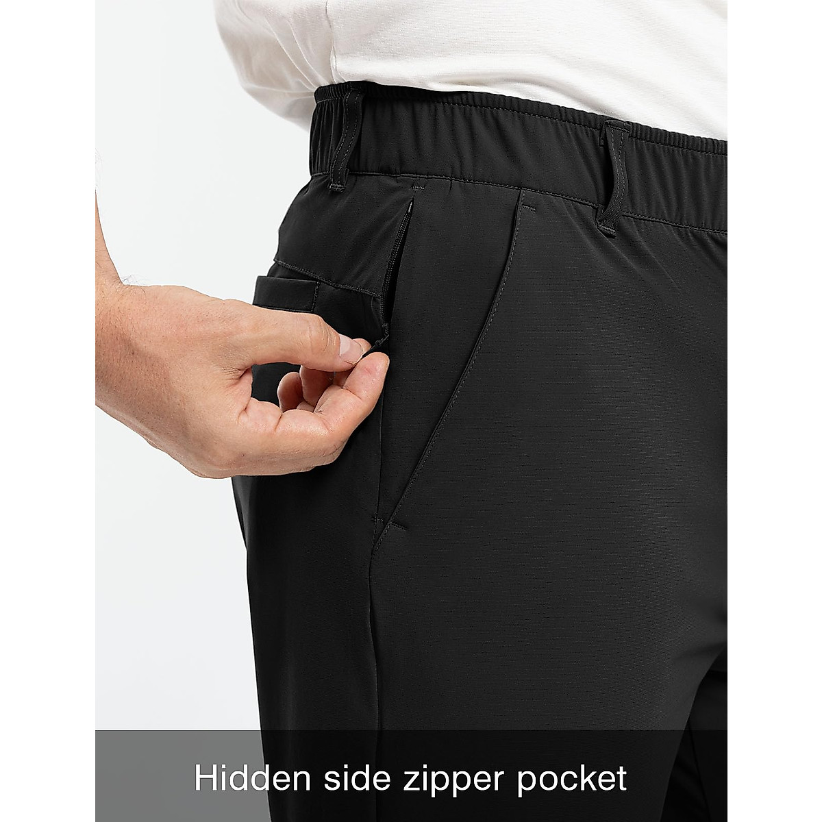 Rdruko Men's Golf Shorts Stretch Quick Dry 9" Work Casual Shorts with 5 Pockets(Black, US 42)