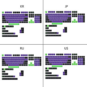 T-HOT 135 Keys DYE-SUB Keycap Profile EVA Custom Keycaps for Switches Gaming Mechanical Keyboard Multi-Language pbt keycaps Japanese Profile Russian Korean English