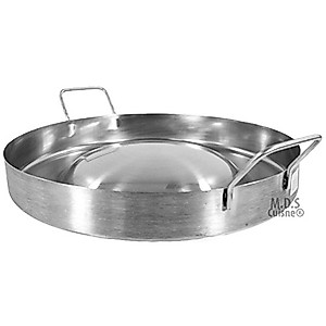 M.D.S Cuisine Cookwares Stainless Steel Comal Convex 16" Round Cook Griddle Taco Grill Pan Heavy Duty