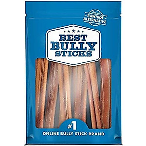 Best Bully Sticks 6 Inch All-Natural Bully Sticks for Dogs - 6” Fully Digestible, 100% Grass-Fed Beef, Grain and Rawhide Free | 8 oz