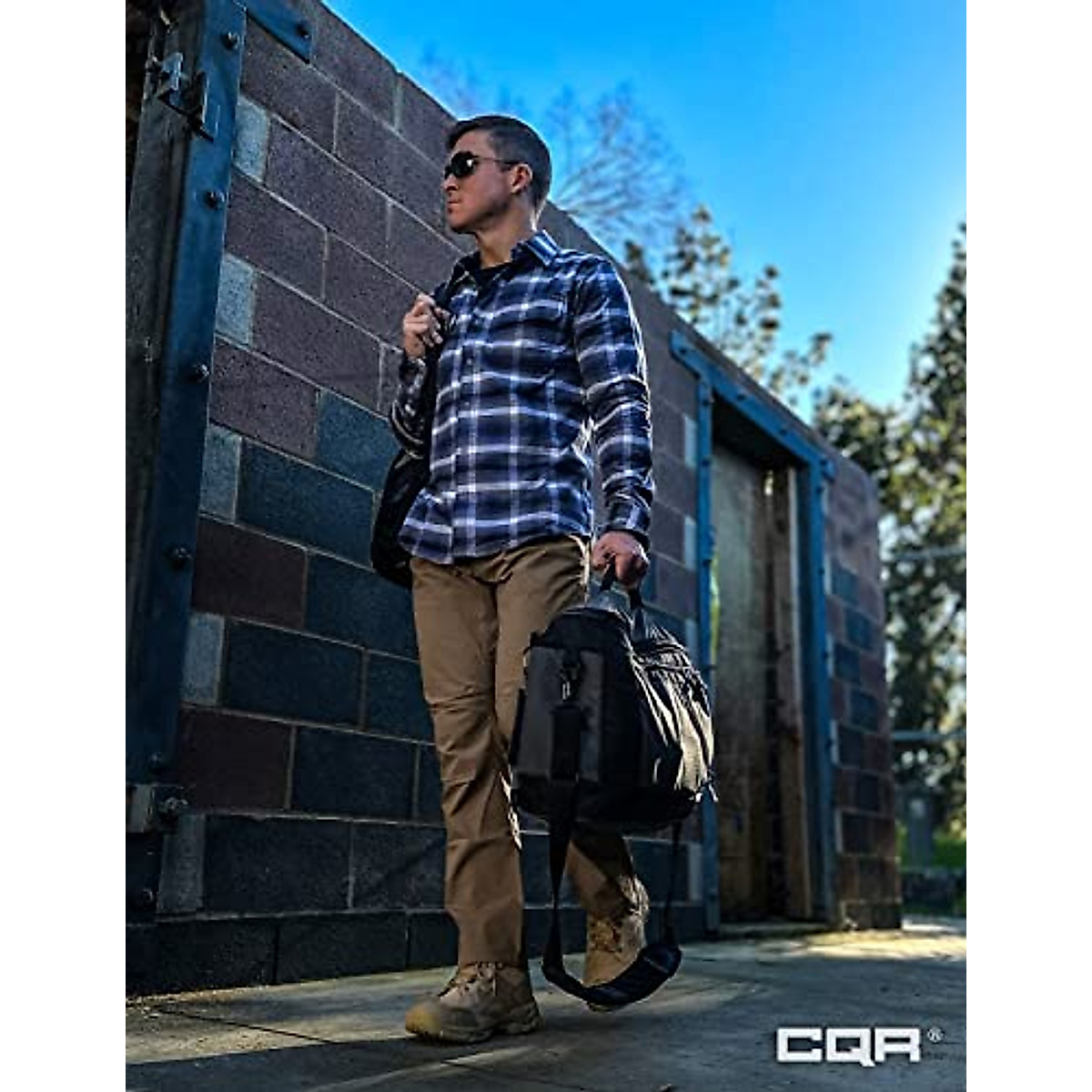 CQR CLSX Men's Cool Dry Tactical Pants, Water Resistant Outdoor Pants, Lightweight Stretch Cargo/Straight Work Hiking Pants, Sedona Pants Tundra, 38W x 32L