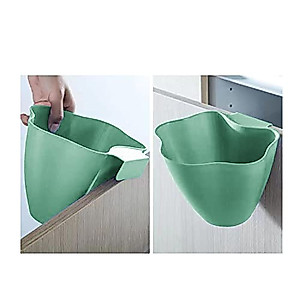 Cute Countertop Compost Bin Hanging Trash Can, Garbage Container for Kitchen/Bedroom/Office/Garage, Cabinet Counter Mounted for Easy Collection of Food Scraps (Dark Green)