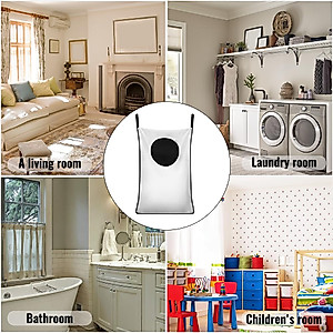 NETILGEN Door Hanging Hamper Bag Laundry Clothes Bag with Zipper Washable Durable Oxford Fabric Laundry Hamper Bag Save Bathroom Space, Green Leaf