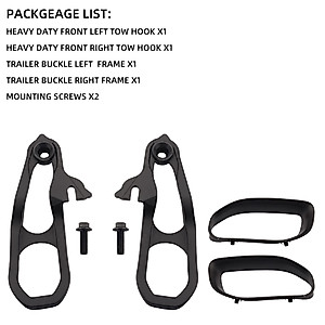 Dasbecan Heavy Daty Front Left & Right Black Tow Hooks Compatible with Ram 1500 2019 2020 2021 2022 Replaces# 82215268AB 68272945AB 68272944AB