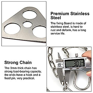 UFURMATE Camping Tripod Grill Board Kit, Stainless Steel Campfire Support Plate with Adjustable Chain Portable Campfire Tripod Cooking Accessory Outdoor Campfire Tripod Pot Holder Support Plate