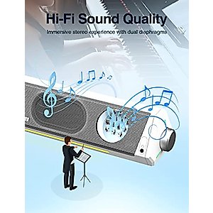 Computer Speakers, Bluetooth Computer Soundbar, HiFi Stereo, 3.5mm Aux-in Connection, USB Powered Computer Speakers for Desktop Monitor, PC, Laptop, Tablets