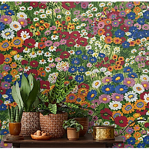 NextWall Floral Meadow Peel and Stick Wallpaper (Multicolored)