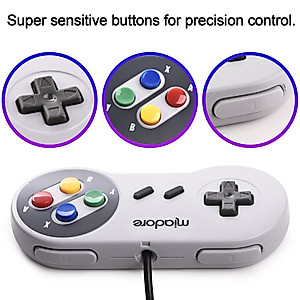 2 Pack USB Controller for SNES Retro Gaming, miadore SNES USB Classic Gamepad Joypad Gamestick for Windows PC MAC Linux Retropie Raspberry Pi 3