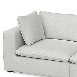 SIMPLIHOME Jasmine 3-Seater Modular Sofa in Velvety Chenille Polyester-Blend Performance Fabric, Cloud Grey, 125-inches Wide, Handcrafted Contemporary-Style Couch for Living Room