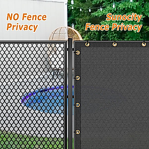 Sunocity Privacy Screen Fence, 3ft x 16ft Heavy Duty 90% Blockage 170 GSM Fencing Mesh Net Cover for Backyard Garden Yard Outdoor Wall 40 Cable Zip Ties Included Grey