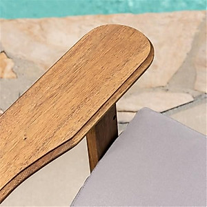 Noble House Malibu Wood Adirondack Chair with Cushion (Set of 2) Natural/Gray