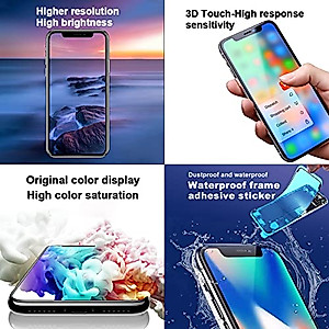 EFAITHFIX for iPhone X LCD Screen Replacement 5.8 Inch Frame Assembly LCD Display and 3D Touch Screen Digitizer with Repair Tools Kit for A1865/A1901/A1902 with Waterproof Adhesive Tempered Glass
