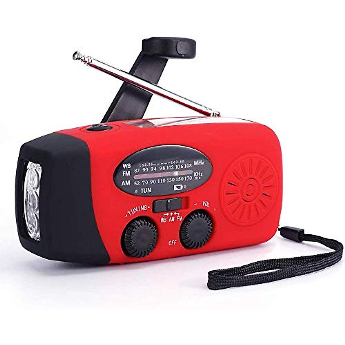 Solar Hand Crank Emergency Weather Radio,NOAA/AM/FM Portable Radio with 3 LED Flashlight 2000mAh Power Bank Cellphone Charger