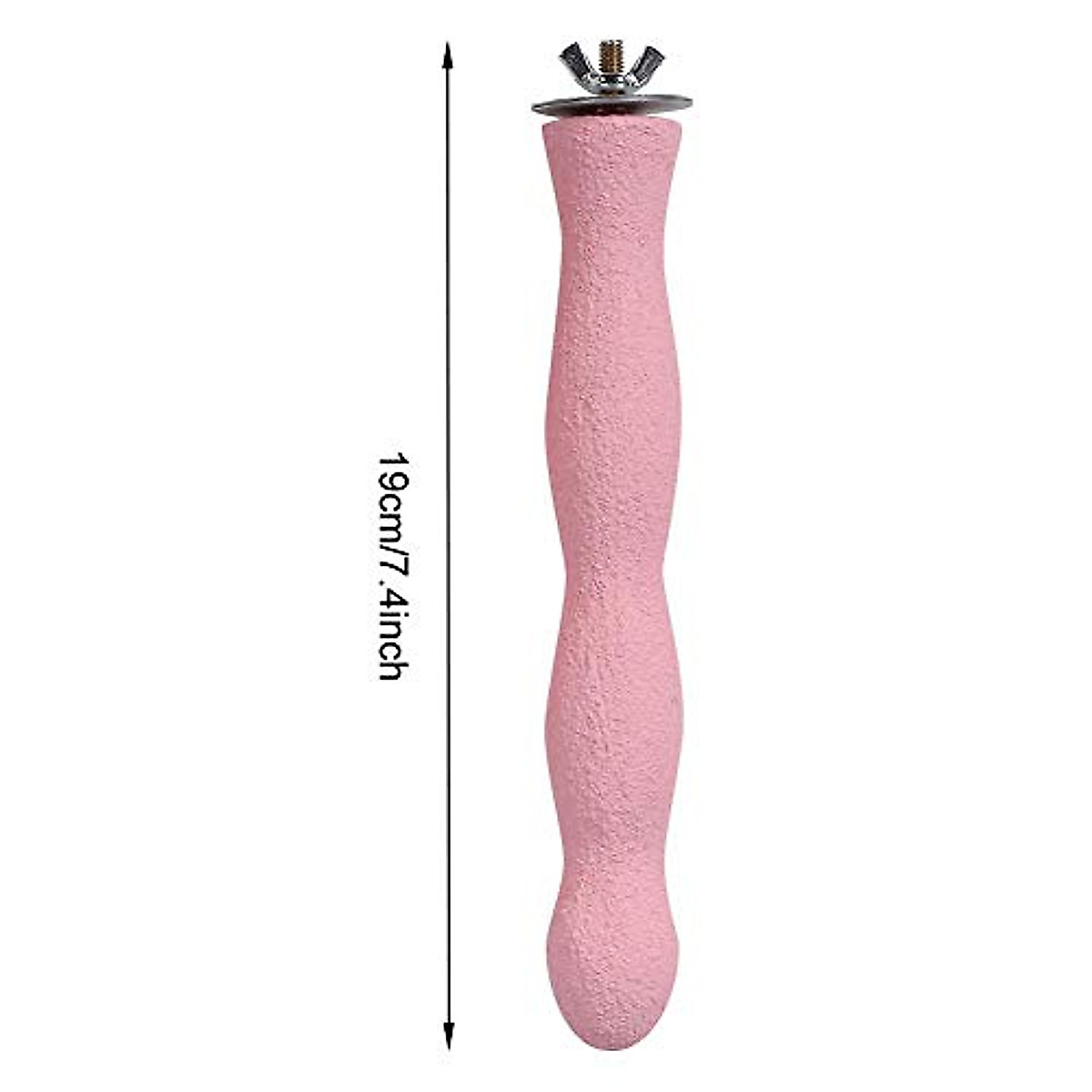 Bird Perch, Parrot Claw and Beak Frosted Grinding Bar Standing Stick Cage Toy for Parakeet African Grey Amazon Cockatoo Budgies Cockatiel(L)