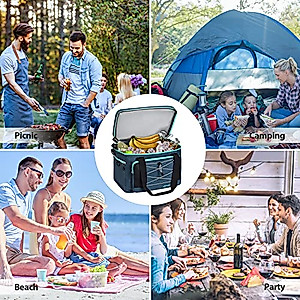 Maelstrom Collapsible Soft Sided Cooler - 60 Cans Extra Large Lunch Cooler Bag Insulated Leakproof Camping Cooler, Portable for Grocery Shopping, Camping, Tailgating and Road Trips，Navy Blue