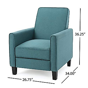 Christopher Knight Home Emmie Fabric Recliner (Set of 2), Dark Teal, Dark Brown